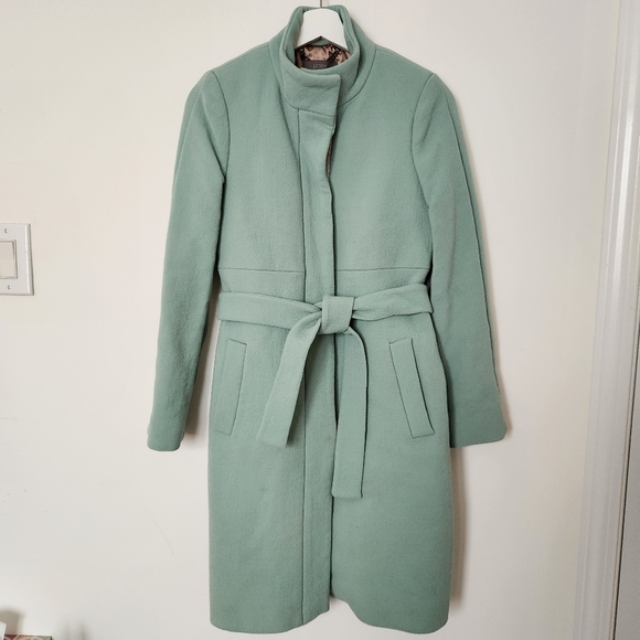 J. Crew | Jackets & Coats | J Crew Mint Green Wool Blend Coat Size 4 ...